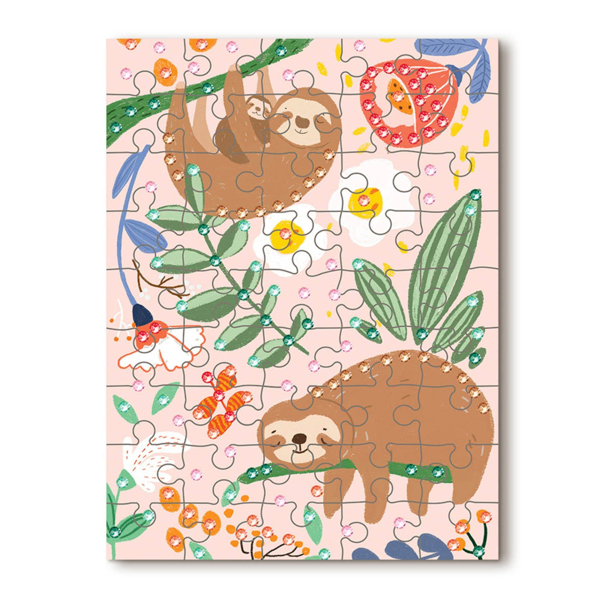 45 Piece Kids Puzzle with Gems - Sloth – August & Alvina
